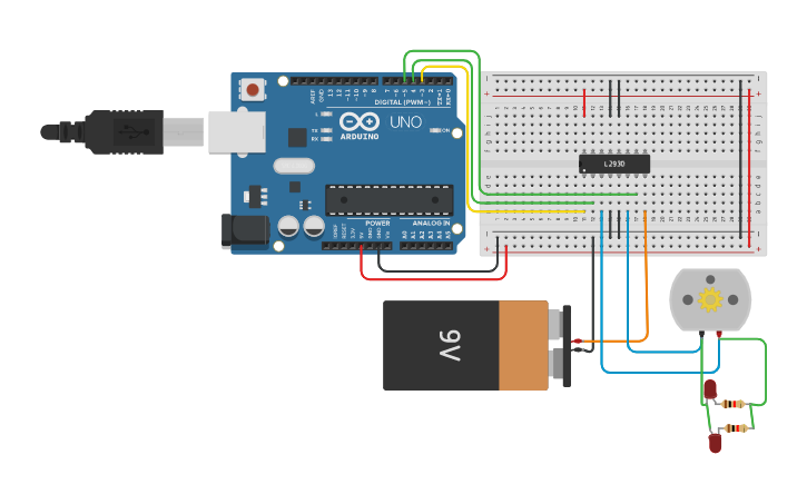 Circuit design Motor Drive | Tinkercad