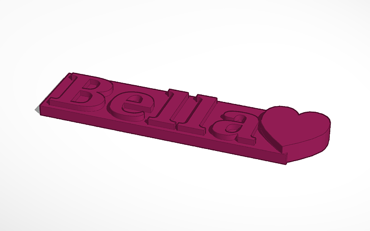 3D design Bella Name Tag | Tinkercad