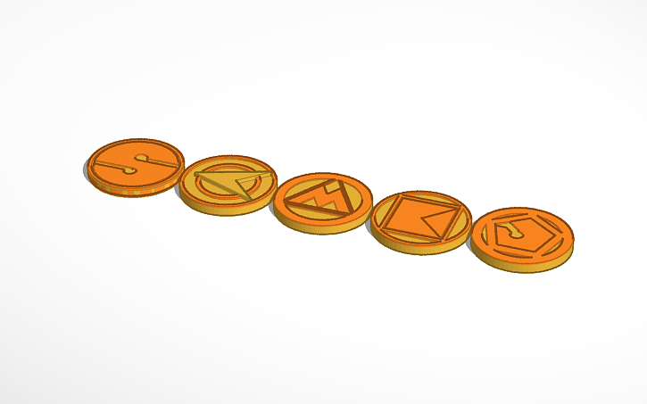 3D design Alien Ranger Power Coins - Tinkercad