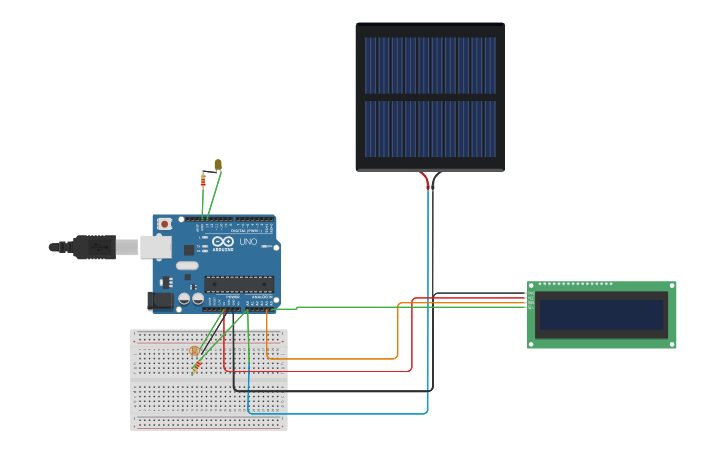Circuit design Solar cell w LDR - Tinkercad