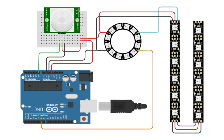 Circuit design Interactive dandelion - Tinkercad