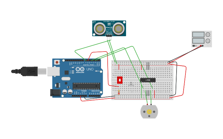 Circuit design moviemiento motor - Tinkercad