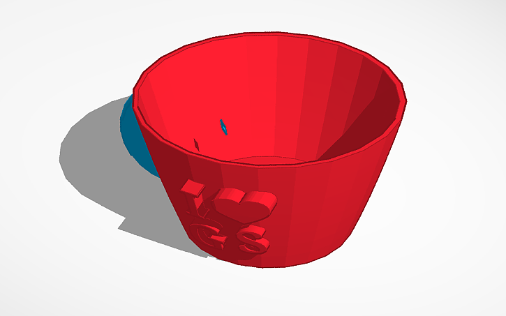 3D design Cup with Letters - Tinkercad