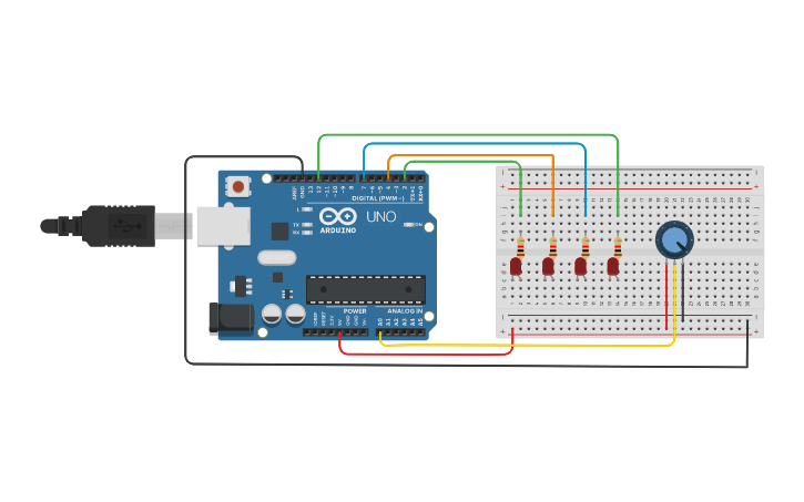 Circuit design Exercicio2_LED | Tinkercad