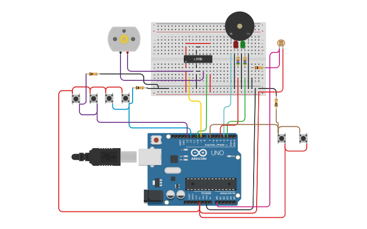 Circuit design Garage Door Circuit with code 2023 - Tinkercad