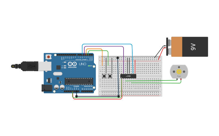 Circuit design H-Bridge - Tinkercad