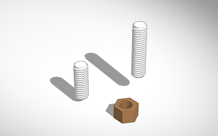 3D design m3_bolt+nut_V3 - Tinkercad