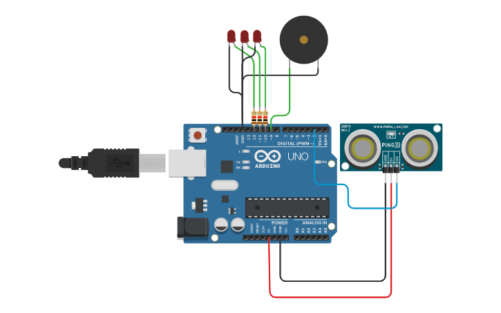 Circuit design SMART PARKING SYSTEM 1 - Tinkercad