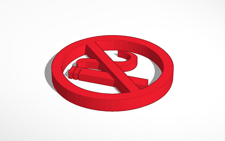 3D design No Smoking Sign - Tinkercad