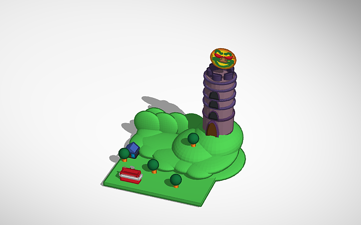 3D design pizza tower - Tinkercad