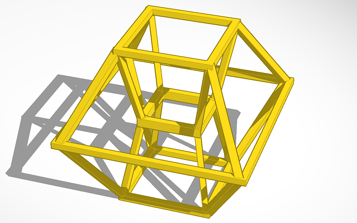 3D design tesseract rotation model 2.2 - Tinkercad