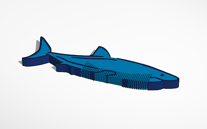 3D design useable shark comb - Tinkercad