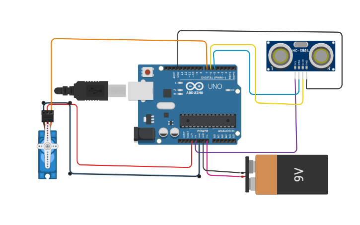 Circuit design Sulaiman- Smart Bin - Tinkercad