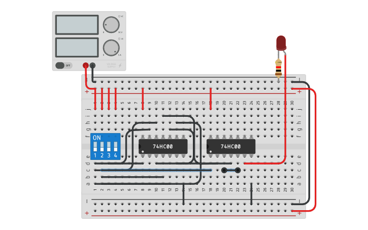 Circuit design Function using NAND gate - Tinkercad