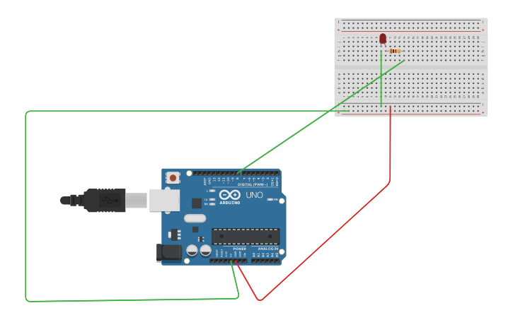 Circuit design SIMPLE LED - Tinkercad