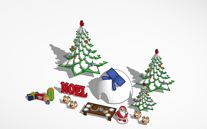 3D design HAPPY CHRISTMAS - Tinkercad
