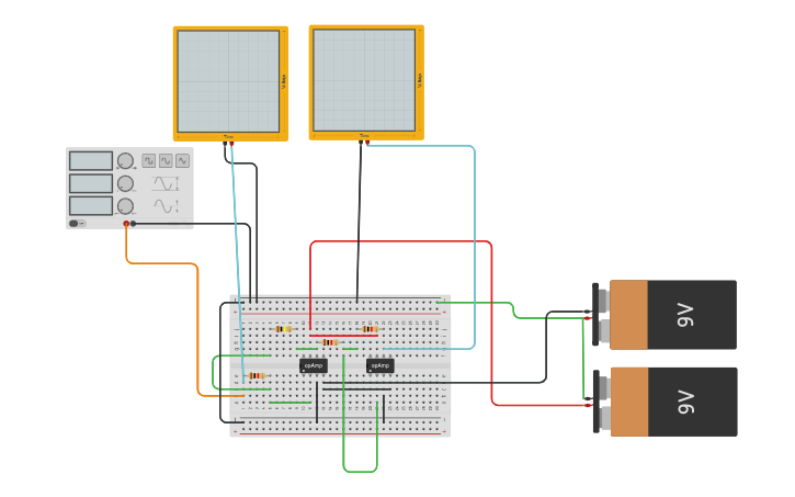 Circuit Design Inverting Amp With Function Generator Tinkercad
