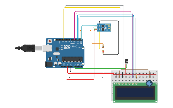 Circuit design IOT THERMOMETER | Tinkercad
