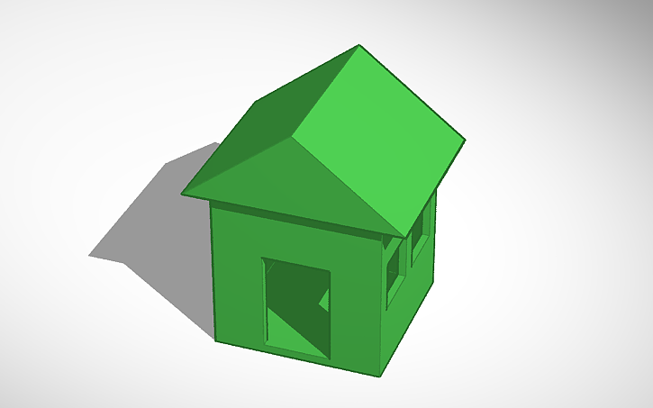 3D design yucky-green toy house | Tinkercad