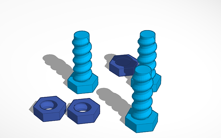 3D design nut and bolt | Tinkercad