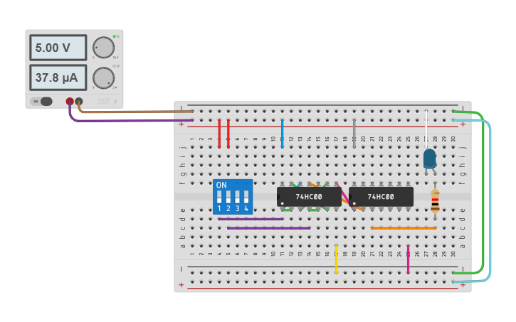 Circuit design xor gate using nand gate - Tinkercad