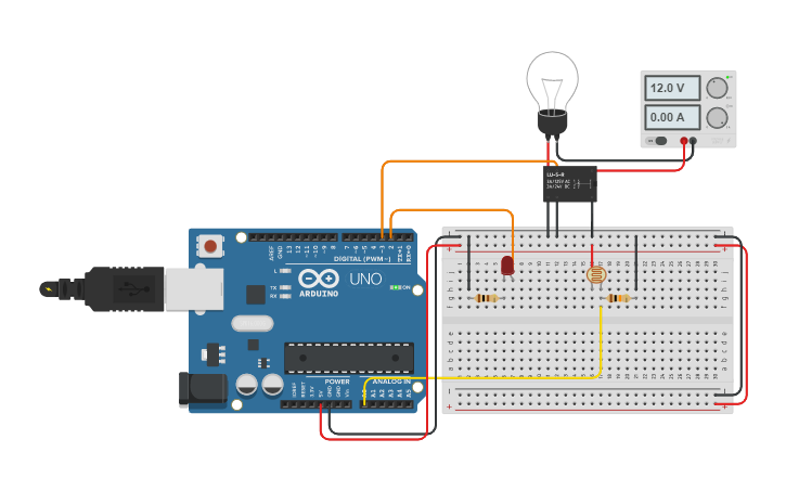 Circuit design LIGHT BULB SENSOR - Tinkercad
