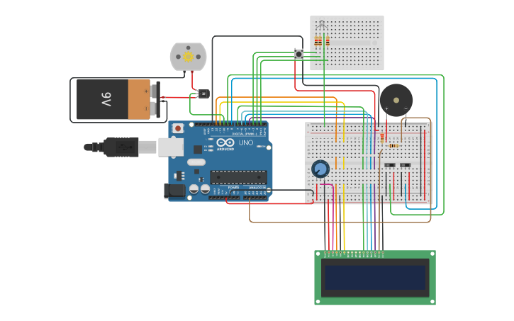 Circuit design Circuit of Washing Machine - Tinkercad