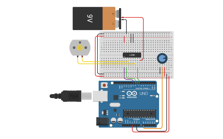 Circuit design E-klassen H-Bro - Tinkercad
