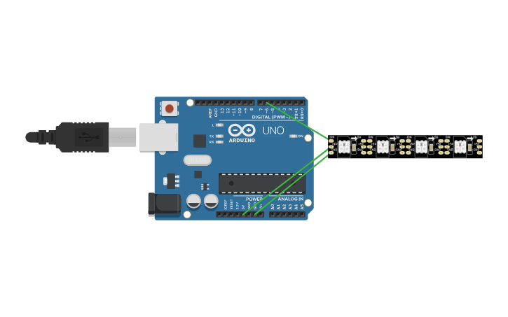 Circuit design FITA DE LED - ÁRVORE DE NATAL - Tinkercad