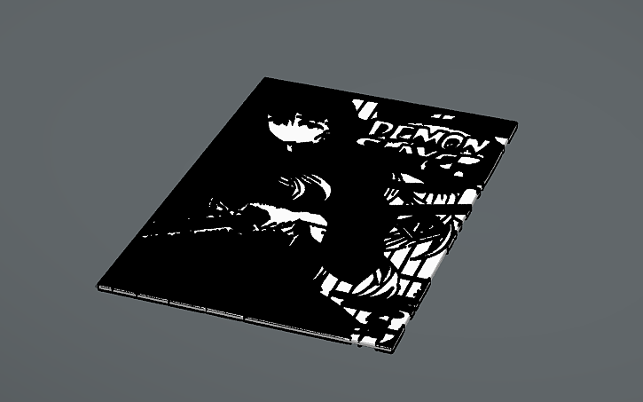 3D design Demon slayer book 12 cover - Tinkercad