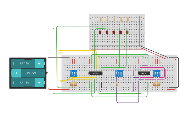 Circuit design 4 bit adder subtractor new - Tinkercad