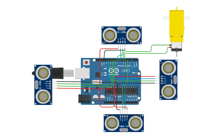 Circuit design Copy of Wall Follower Maze Solver - Tinkercad