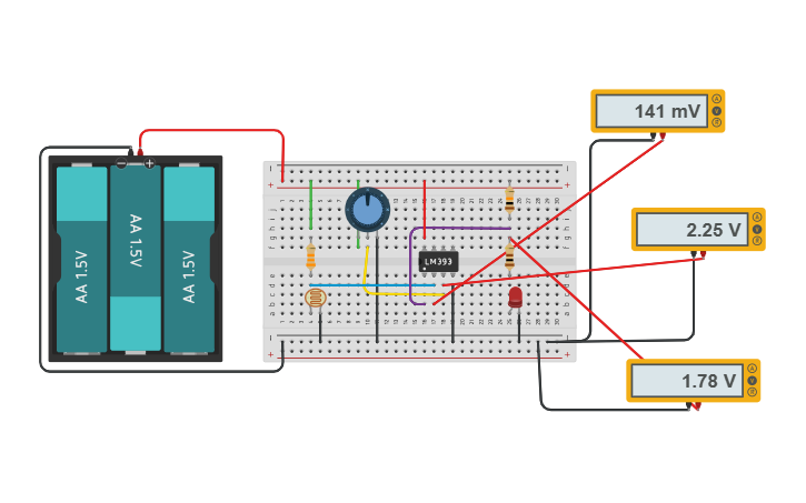 Circuit design Mạch op-amp LED - Tinkercad