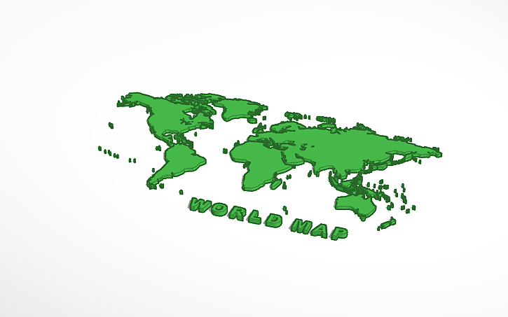 3D design World Map - Tinkercad