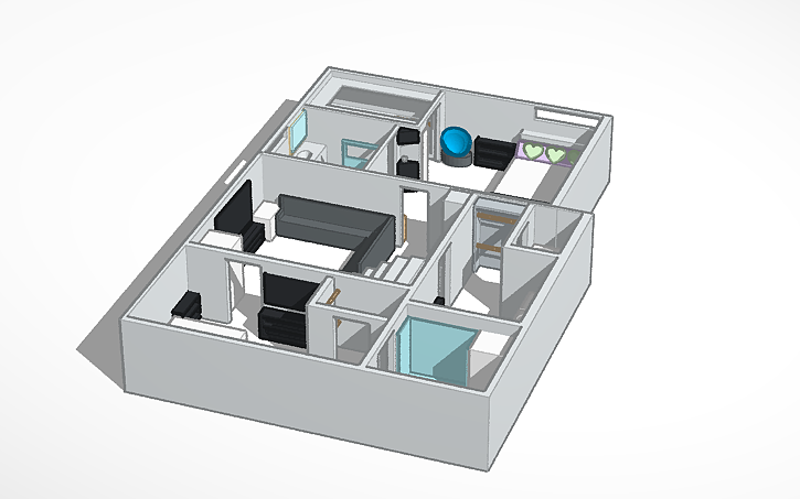 3D design floor 1 layout - Tinkercad