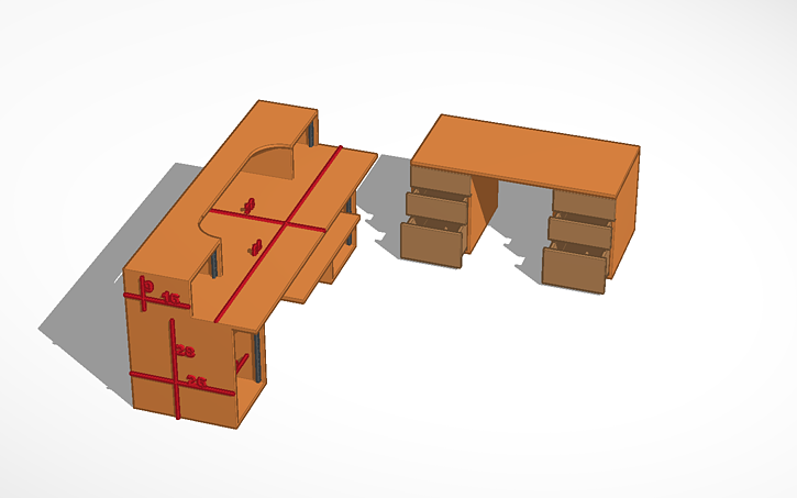 3D design Studio Desk | Tinkercad