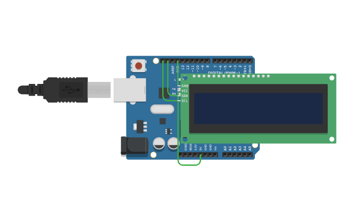 Circuit design LCD(i2c) - Tinkercad