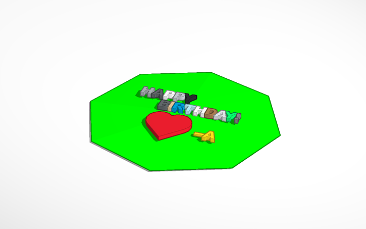 3D design happy birthday - Tinkercad