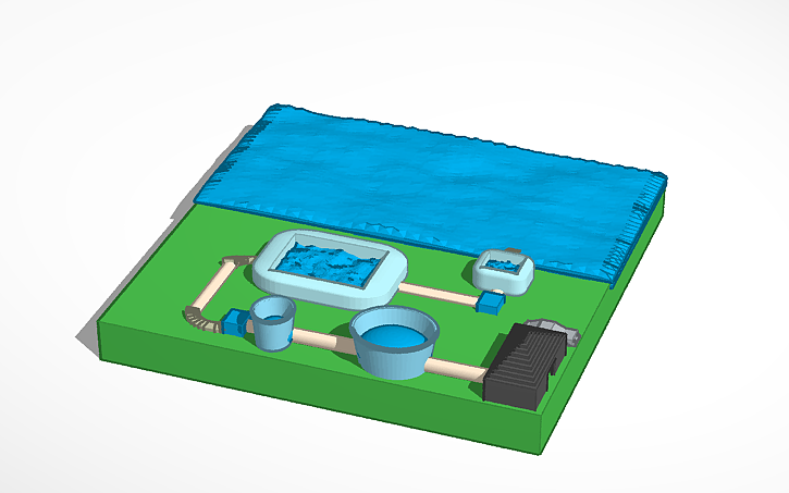 3D design tratamento de agua - Tinkercad
