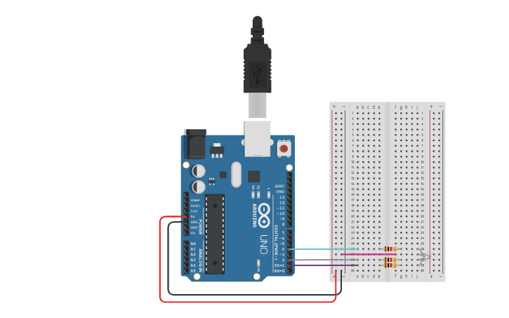 Circuit design LED RGB - Tinkercad