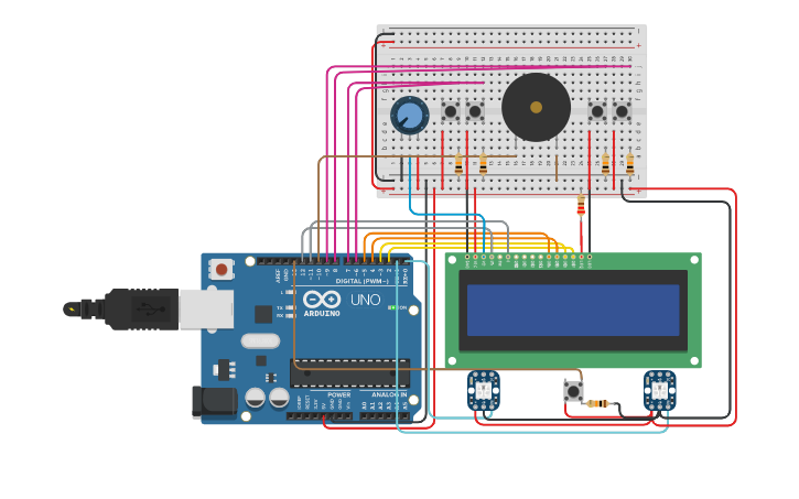 Circuit design PING PONG - Tinkercad