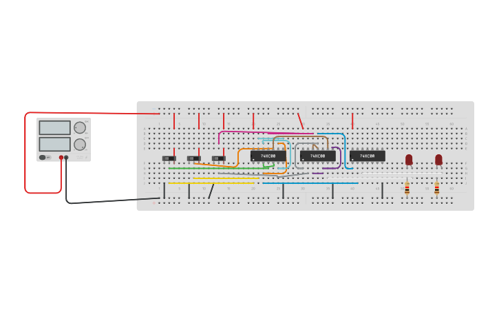 Circuit design Full Adder Using Universal Gates | Tinkercad