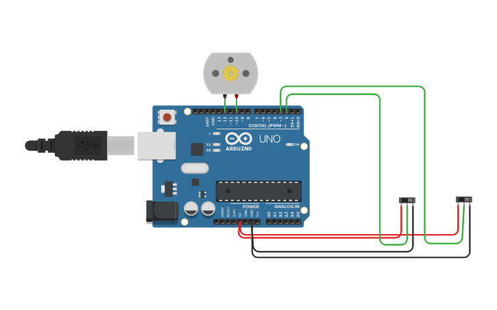 Circuit design DC Motor controlled by switch - Tinkercad