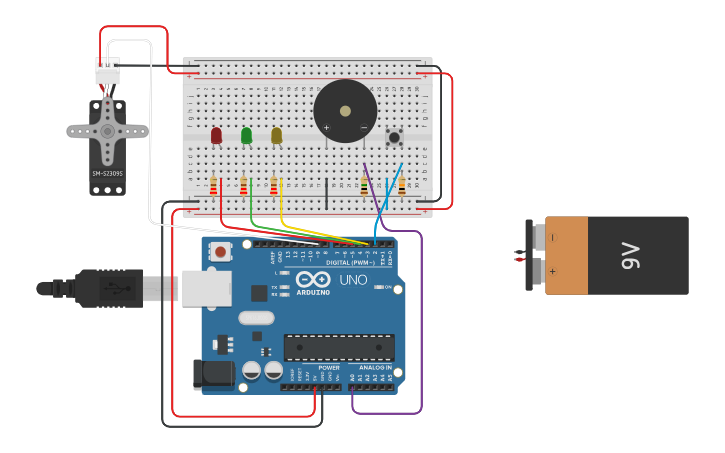 Circuit design Arduino Projects: Knock Lock | Tinkercad