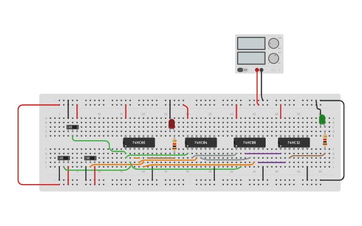 Circuit design Full Subtractor-logic gates | Tinkercad