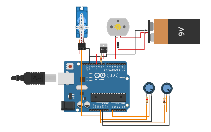 Circuit design DRIVER Analog ณัฏฐากร จิฟตุ้ง เลขที่ 9 - Tinkercad