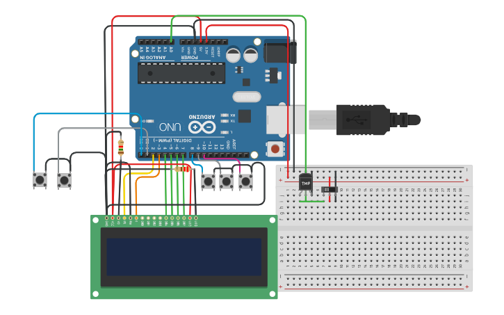 Circuit design Final IoT A1 Q4 - Shounak Das | Tinkercad