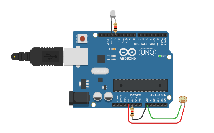 Circuit design NightLight - Tinkercad
