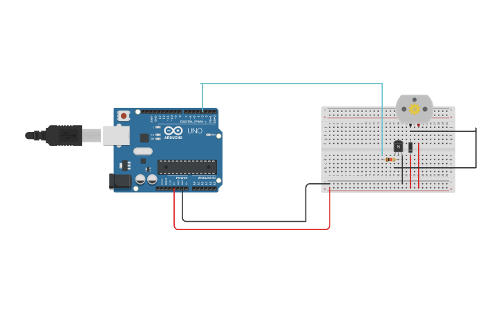 Circuit design DC Motor | Tinkercad