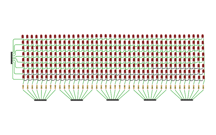 Circuit design Matriz de Leds 40x8 - Tinkercad